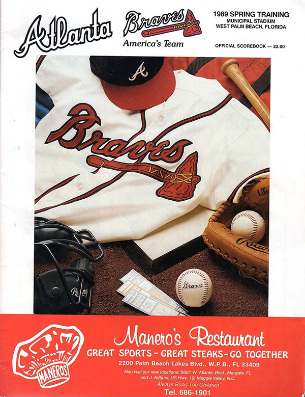 MLB Spring Training Program: Atlanta Braves (1989) | SportsPaper.info