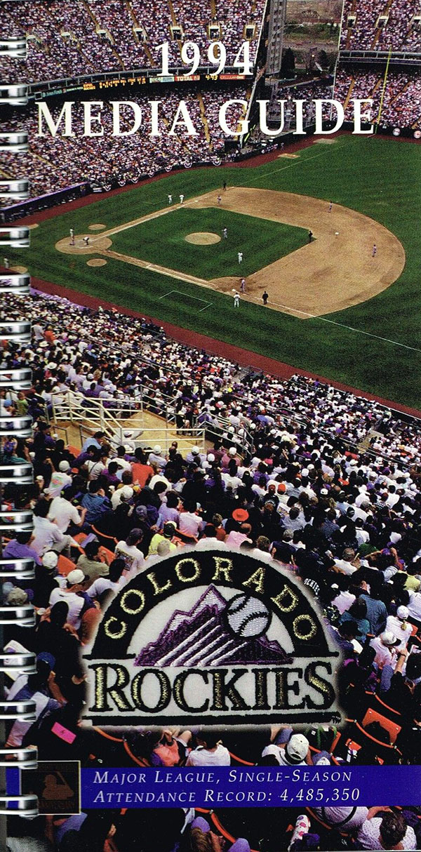 MLB Media Guide: Colorado Rockies (1994) | SportsPaper.info