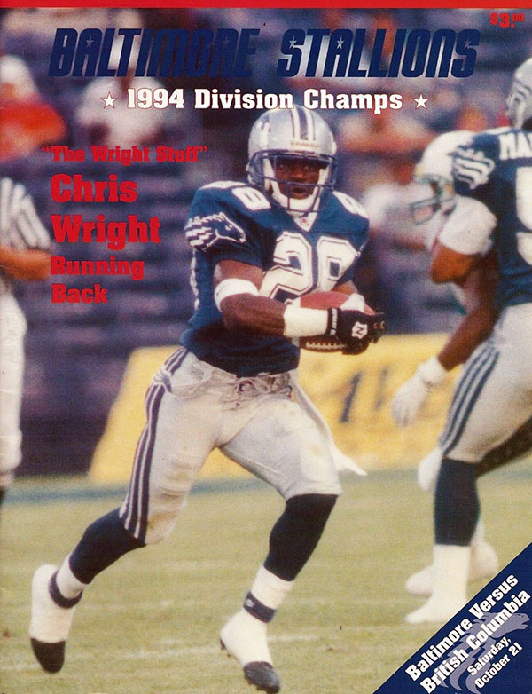 CFL Program: Baltimore Stallions vs. BC Lions (October 21, 1995 ...
