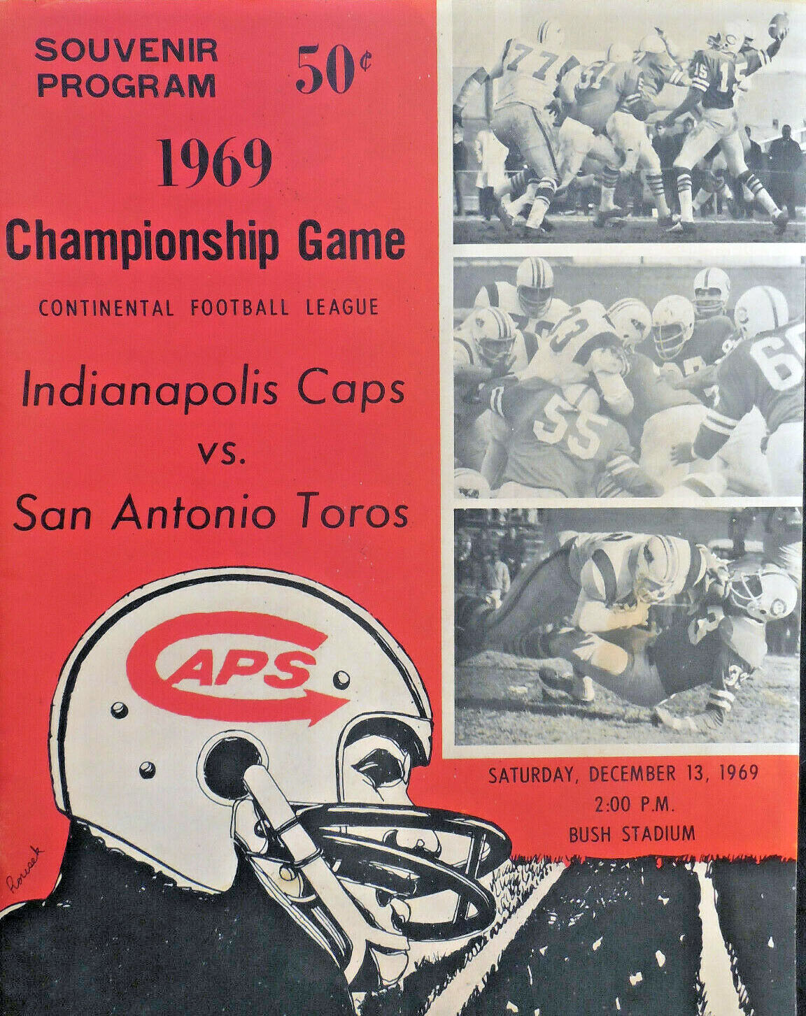 CoFL Game Program: San Antonio Toros vs. Indianapolis Capitols ...