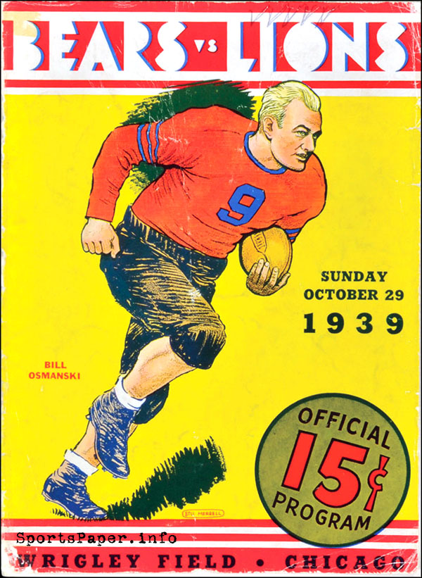 NFL Program: Chicago Bears vs. Detroit Lions (October 29, 1939 ...