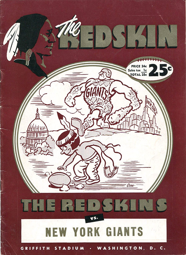 NFL Program: Washington Redskins vs. New York Giants (October 8, 1950 ...
