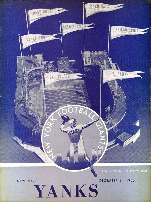 NFL Program: New York Giants vs. New York Yanks (December 3, 1950 ...