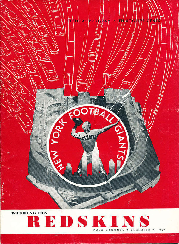 NFL Program: New York Giants vs. Washington Redskins (December 7, 1952 ...