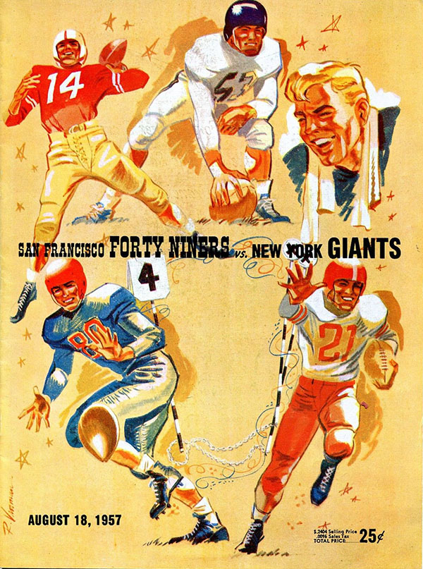 NFL Program: San Francisco 49ers vs. New York Giants (August 18, 1957 ...