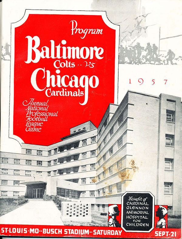 NFL Program: Chicago Cardinals vs. Baltimore Colts (September 21, 1957 ...