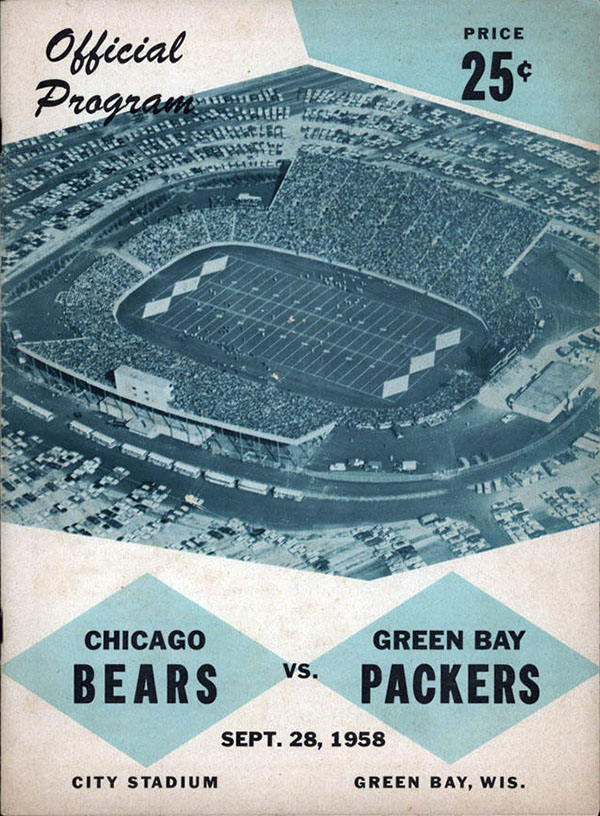 NFL Program: Green Bay Packers vs. Chicago Bears (September 28, 1958 ...