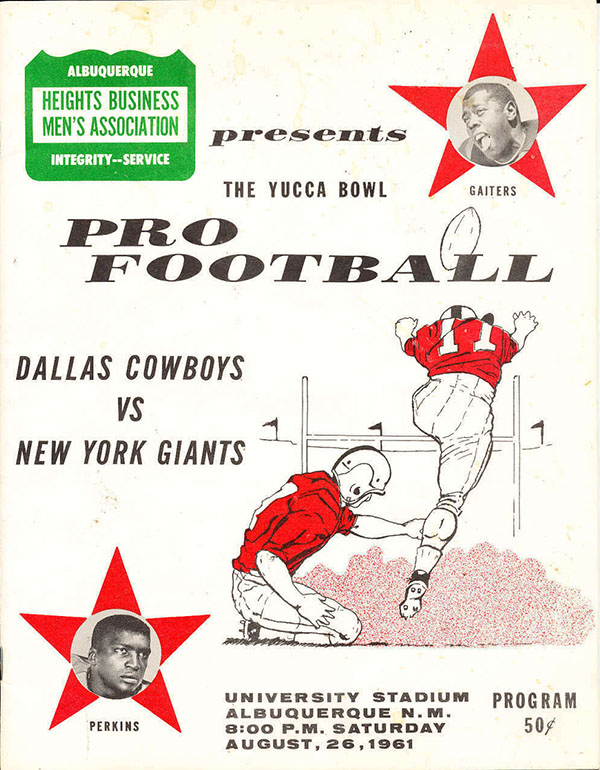 NFL Program: Dallas Cowboys vs. New York Giants (August 26, 1961 ...