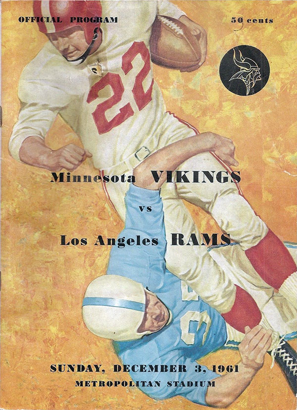 NFL Program: Minnesota Vikings vs. Los Angeles Rams (December 3, 1961 ...