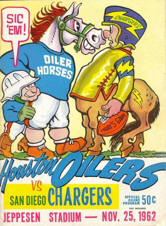 NFL Program: Houston Oilers vs. San Diego Chargers (November 25, 1962 ...