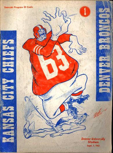 NFL Program: Denver Broncos vs. Kansas City Chiefs (September 7, 1963 ...