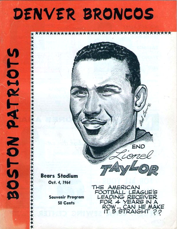 AFL Program: Denver Broncos vs. Boston Patriots (October 4, 1964 ...