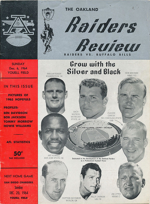 AFL Program: Oakland Raiders vs. Buffalo Bills (December 6, 1964 ...