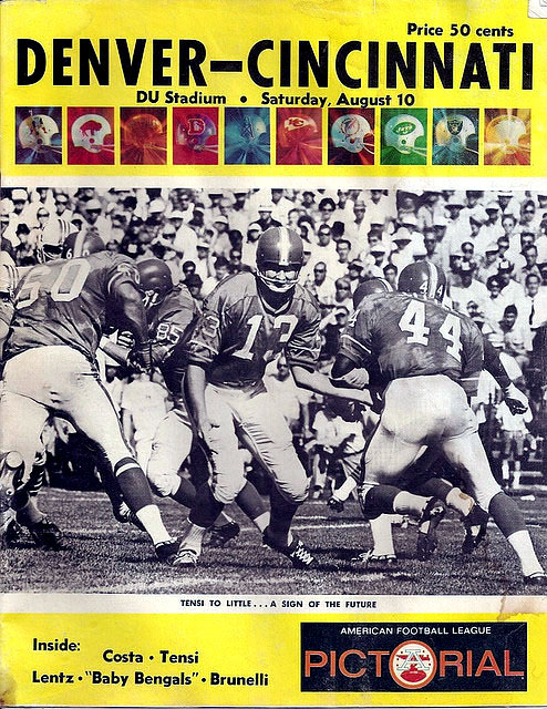 AFL Program: Denver Broncos vs. Cincinnati Bengals (August 10, 1968 ...