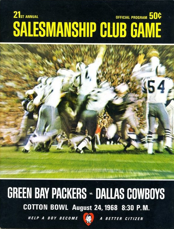 NFL Program: Dallas Cowboys vs. Green Bay Packers (August 24, 1968 ...
