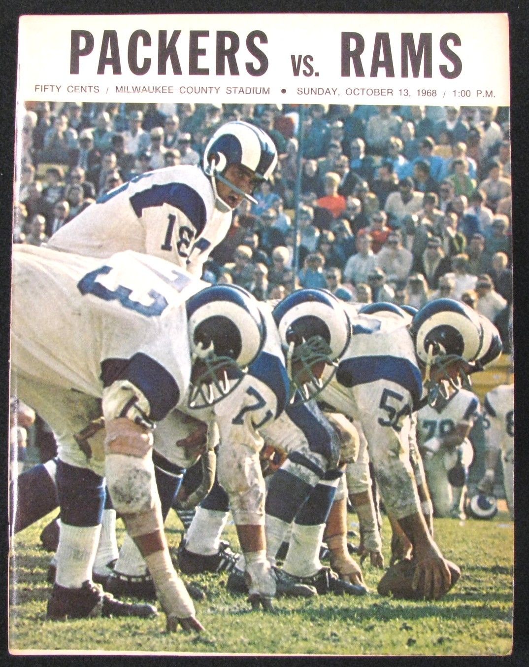 NFL Program: Green Bay Packers vs. Los Angeles Rams (October 13, 1968 ...