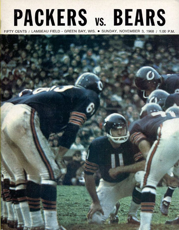 NFL Program: Green Bay Packers vs. Chicago Bears (November 3, 1968 ...