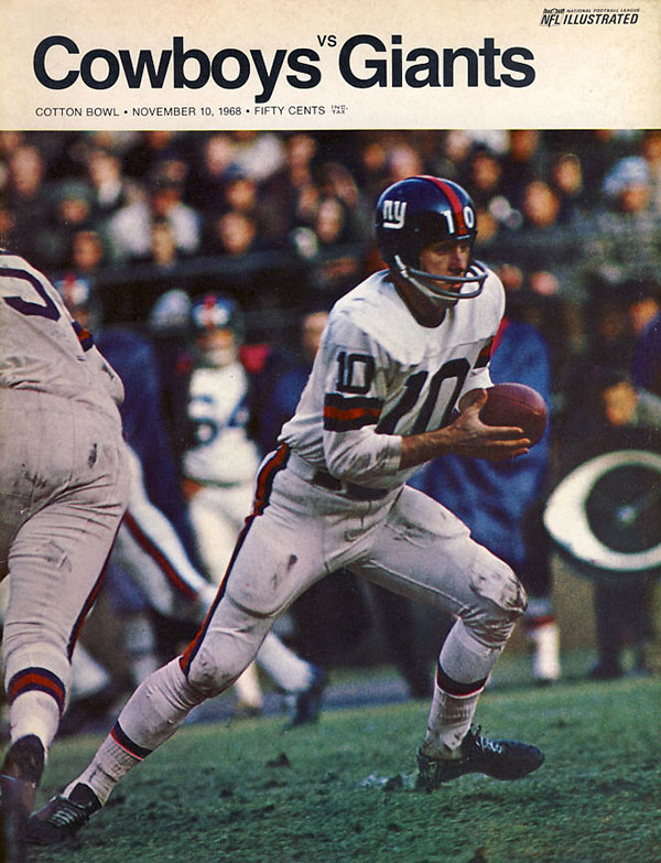 NFL Program: Dallas Cowboys vs. New York Giants (November 10, 1968 ...