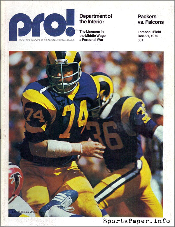 NFL Program: Green Bay Packers vs. Atlanta Falcons (December 21, 1975 ...
