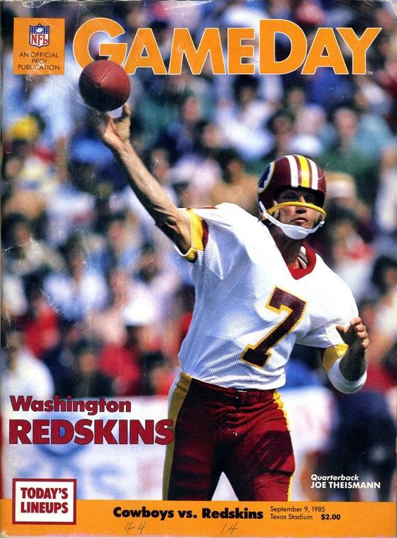 NFL Program: Dallas Cowboys vs. Washington Redskins (September 9, 1985 ...