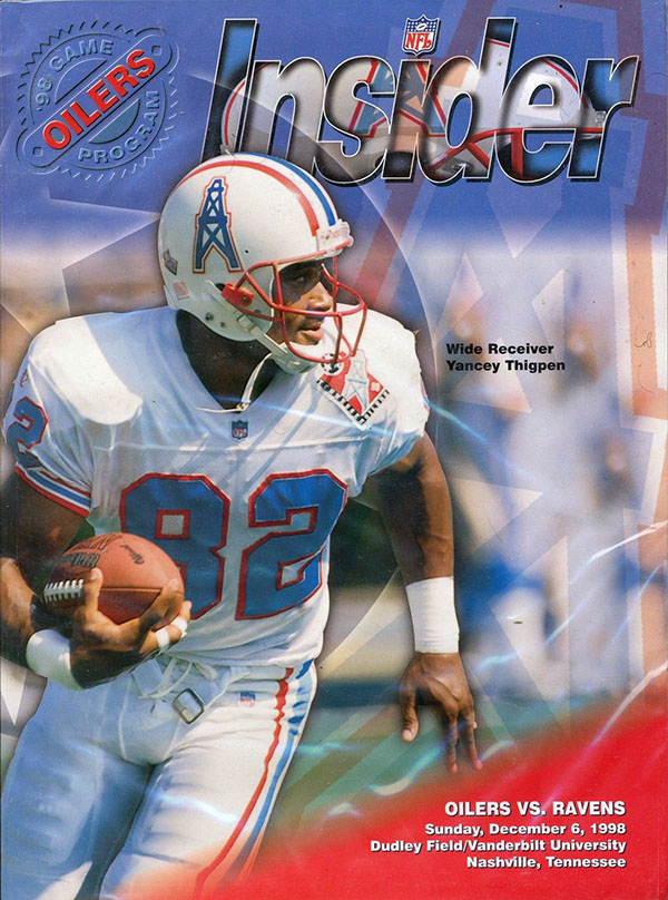 NFL Program: Tennessee Oilers vs. Baltimore Ravens (December 6, 1998 ...
